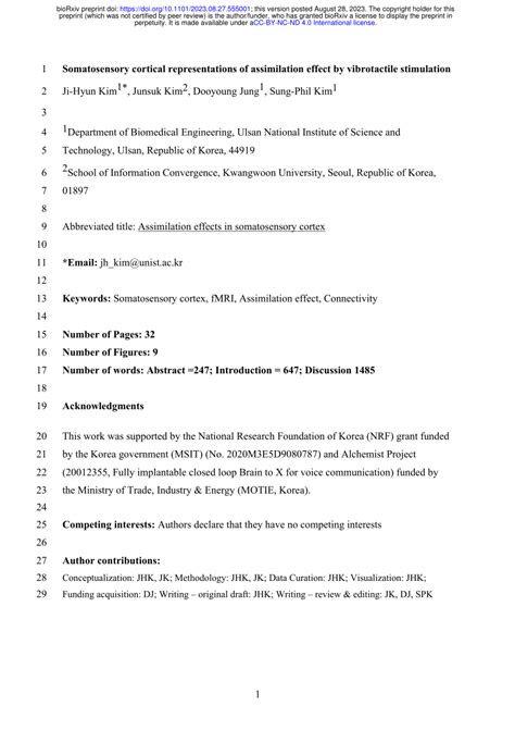 Pdf Somatosensory Cortical Representations Of Assimilation Effect By Vibrotactile Stimulation
