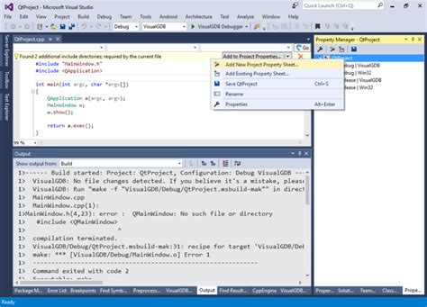 Building Qt Projects For Linux With Msbuild Visualgdb Tutorials