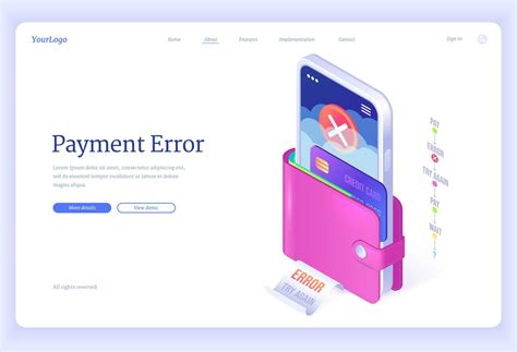 Payment Error Failed Online Money Transaction Vector Art At Vecteezy