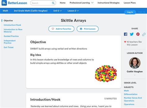 better lesson skittle arrays lesson plan for 2nd grade lesson planet