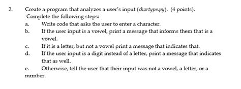 Solved ن فره Create A Program That Analyzes A Users Input