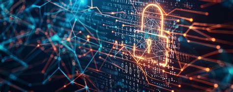 Abstract Cyber Security Background With A Glowing Padlock Binary Code And Interconnected Lines
