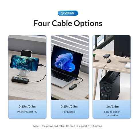 ORICO Hub 3in1 USB A TO 2x USB 3 0 1x Type C 5Gbps PWC2U U3 1 8m Black Gadgetz Com Bd