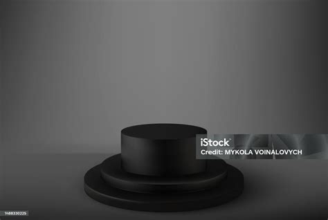 검은색 계단식 둥근 받침대 현실적인 연단 디자인 요소가 있는 추상적인 배경 0명에 대한 스톡 벡터 아트 및 기타 이미지 0명 3차원 형태 검은색 Istock
