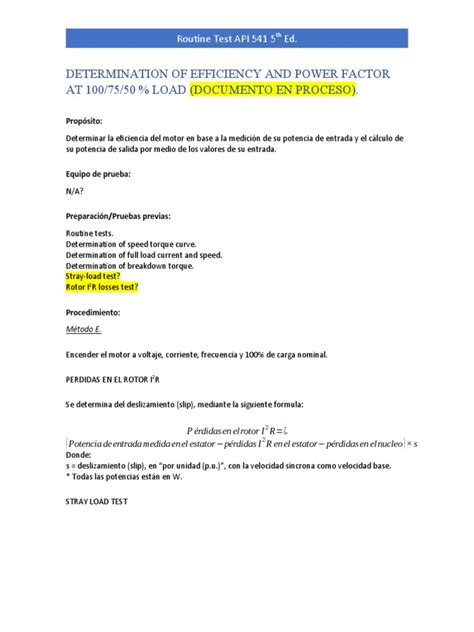 Efficiency And Power Factor Api 541 Pdf