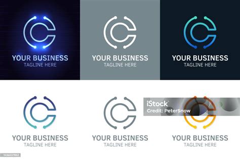 편지 C 최소한의 로고 아이콘 디자인입니다 벡터 템플릿 그래픽 요소입니다 기술 디지털 인터페이스 하드웨어 및 엔지니어링 개념 그래픽 회로 로고에 대한 스톡 벡터 아트 및