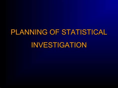 Statistical Investigation Ppt