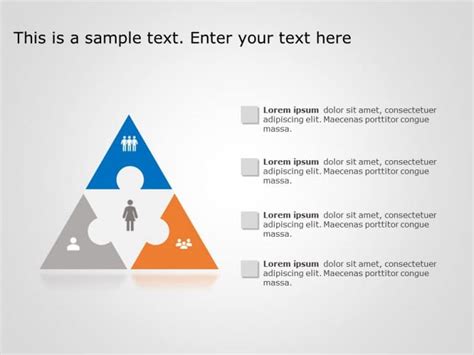 Triangular Puzzle Infographic For Team Structure In Blue And Orange Slide Template