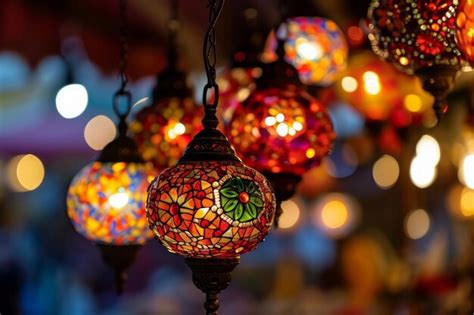 Premium Photo Colorful Turkey Glass Lamps At Surajkund Crafts Mela