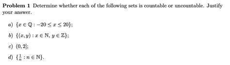 Solved Problem 1 Determine Whether Each Of The Following