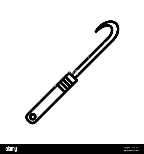 Crochet Needle Icon Linear Logo Mark Set Collection In Black And White For Web Stock Vector