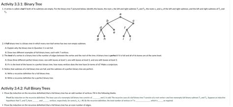 Solved 2 A Full Binary Tree Is A Binary Tree In Which Every