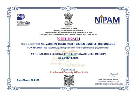 Attended A Webinar On Patent Rights By Nipam Varshini Reddy Gudimetla Posted On The Topic