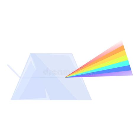 Triangular Prism Refracting Light Beam Creating Rainbow Spectrum Illustration Stock Illustration