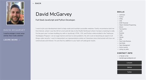 Github Davidjmcgarveyportfolio With Static Node And Express Project