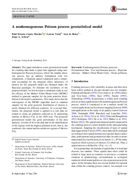 Pdf A Nonhomogeneous Poisson Process Geostatistical Model
