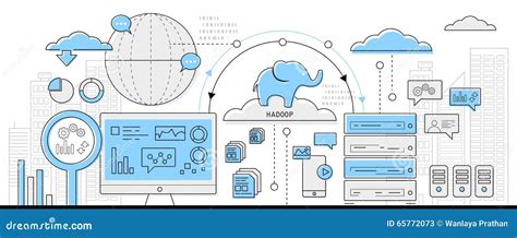 Hadoop Bigdata Concept Icon Web Stock Vector Illustration Of City Business