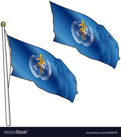 Waving World Health Organization Flag Royalty Free Vector