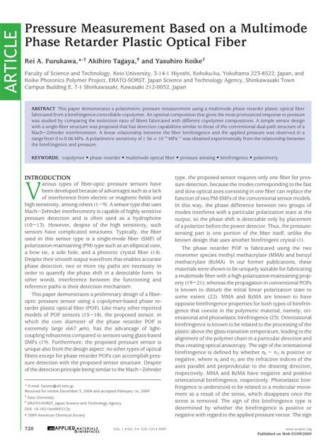 Pdf Pressure Measurement Based On A Multimode Phase Retarder Plastic
