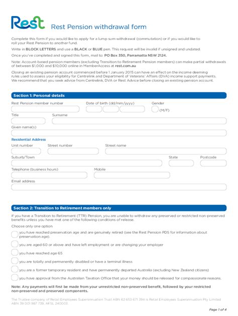 Pension Withdrawal Form Fill Out And Sign Printable Pdf Template