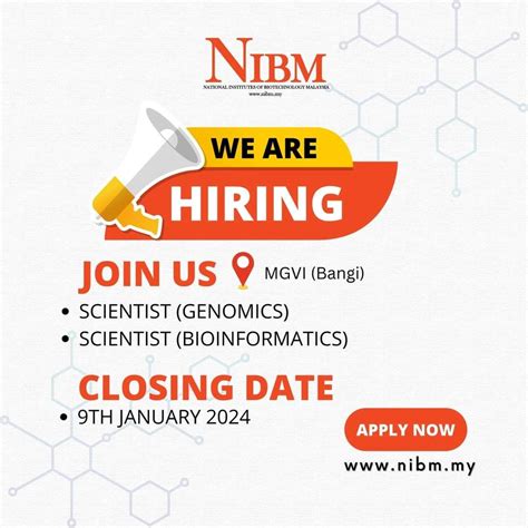 We Are Hiring Scientist Genomics Mgvi I Bangi Scientist Bioinformatics Mgvi I Bangi