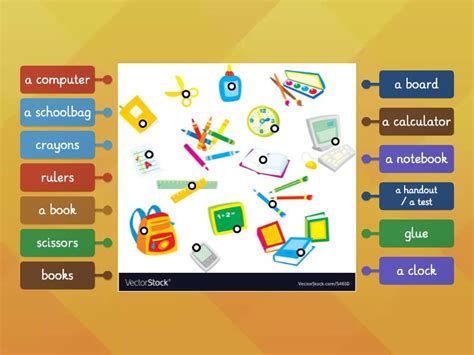 Classroom Objects Brainy 4 Diagrama Con Etiquetas