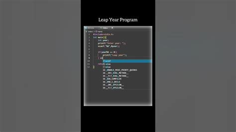 Leap Year Program Cprograming Cprogrammingquestions Leapyear Pw C Viralvideos Viralreels