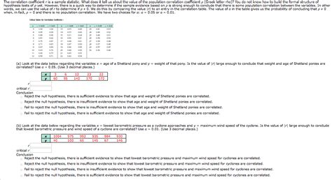Solved The Correlation Coefficient R Is A Sample Statistic Chegg Com