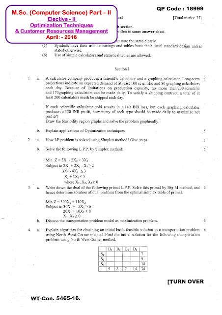 University Of Mumbai M Sc Computer Science Part II Elective II