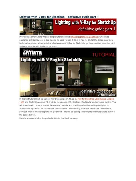 PDF Lighting With V Ray For SketchUp Definitive Guide Part 2