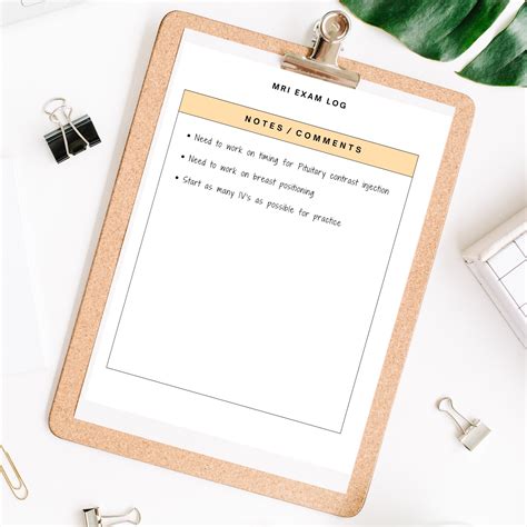 MRI Exam Log ARRT ARMRIT Mri Clinical Log Clinical Notes Mri Study Guide Radiology