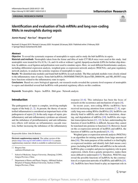 Identification And Evaluation Of Hub Mrnas And Long Non Coding Rnas In