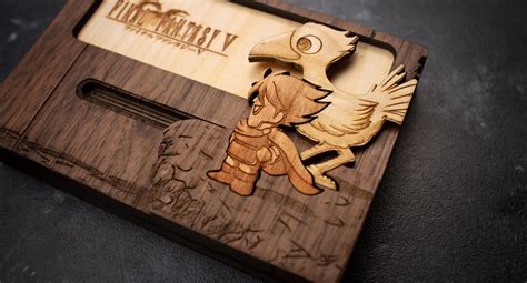 Wooden Final Fantasy 5 V Snes Cartridge With Option For A Raspberry