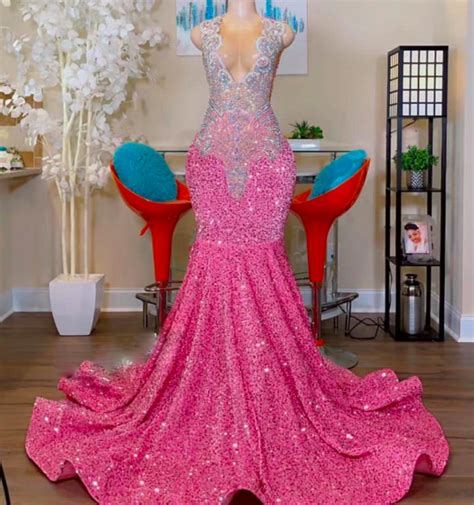 Glitter Prom Dresses Diamonds Prom Dresses Pink Prom Dresses Luxury