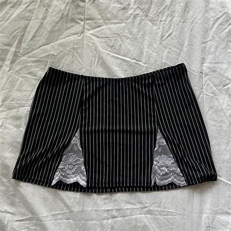 Pinstripe Micro Mini Skirt Brand Dreamgirl Tagged Depop