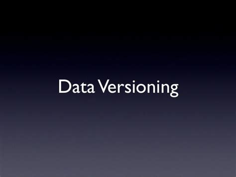 Database Versioning