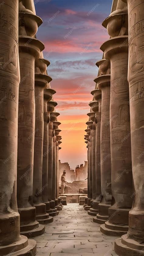 Statues Of The Great Temple Of Amun At Sunset Karnak Temple Most Famous
