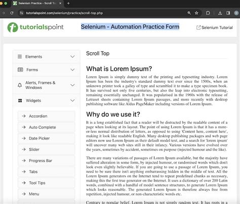 Selenium Webdriver Scroll Operations