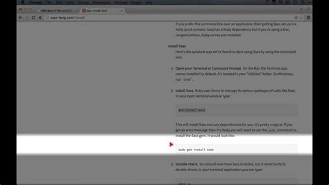 102 How To Install Sass On A Mac Youtube