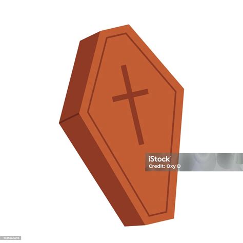 ilustración de ataúd de madera elemento espeluznante de halloween