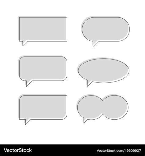 Simple Line Speech Bubble Set Royalty Free Vector Image