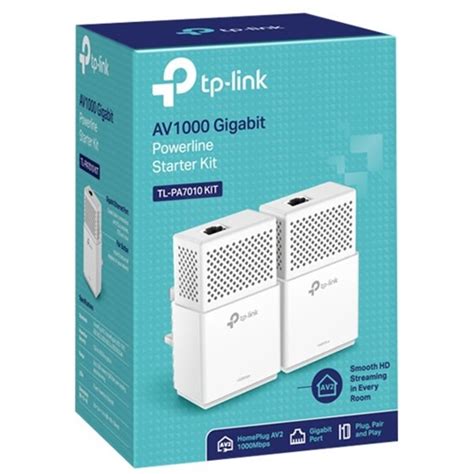 Best Buy TP Link Gigabit Powerline Starter Kit White TL PA7010 KIT