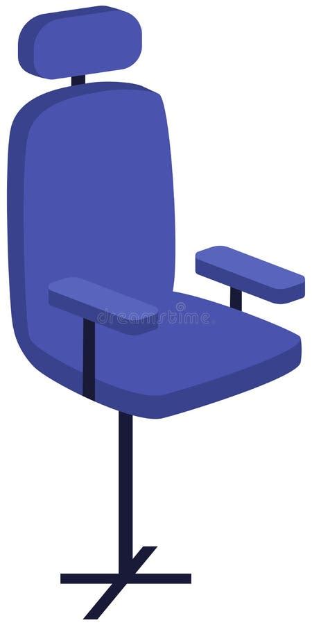 Office Chair Flat Design Vector Icon Comfortable Fashionable Chair On Wheels Isolated On White