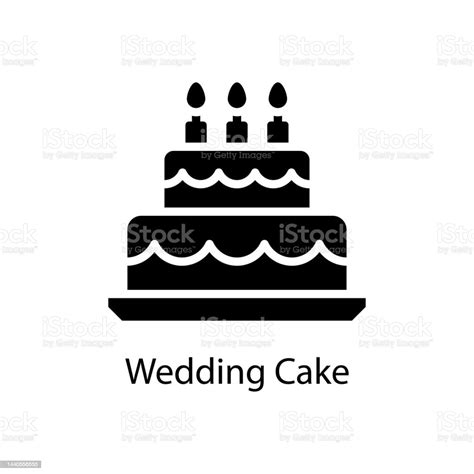 웨딩 케이크 벡터 솔리드 아이콘 디자인 그림입니다 흰색 배경에 사랑의 상징 Eps 10 파일 감정에 대한 스톡 벡터 아트 및 기타 이미지 Istock