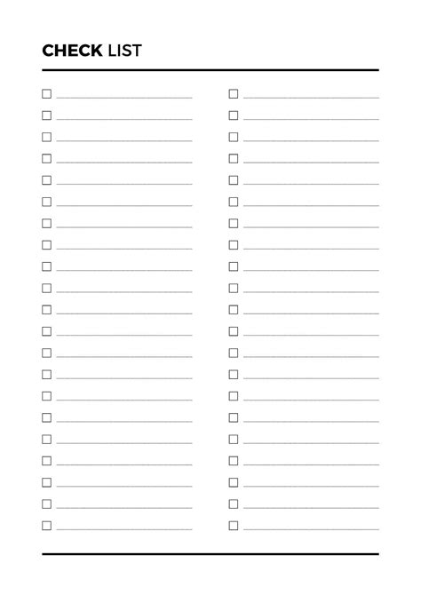 Checklist Template Printable Planner By Emmy