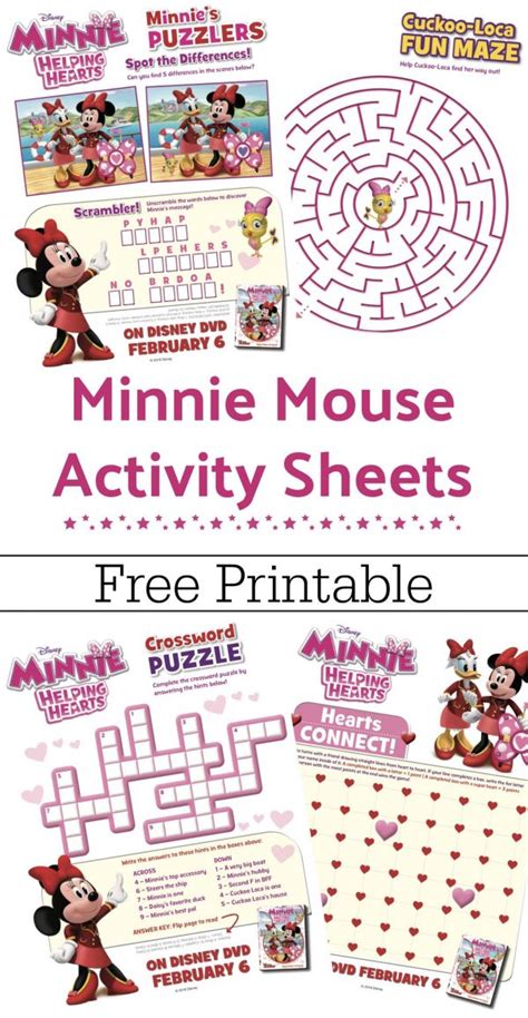 Free Printable Minnie Mouse Activity Sheets Life Family Joy