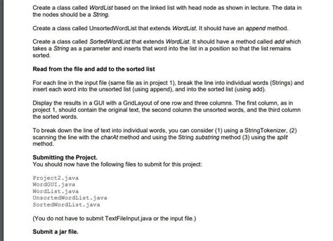 Solved Create A Class Called Wordlist Based On The Linked