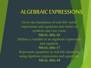 Algebraic Expression Pptx