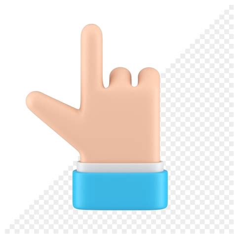 Premium Psd Businessman Hand Forefinger Pointer Advertising Touch Screen Swipe Gesture 3d Icon